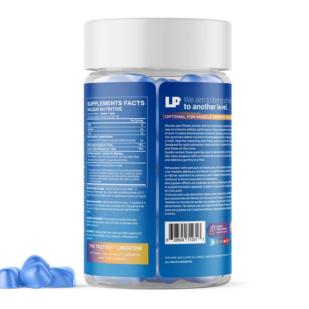 Limitless Pharma Creatine Gummies (180 Gummies) – Vita Plus Canada