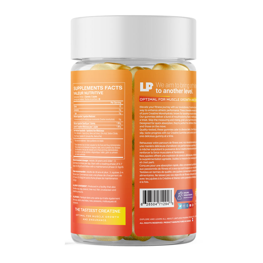 Limitless Pharma Creatine Gummies (180 Gummies) – Vita Plus Canada