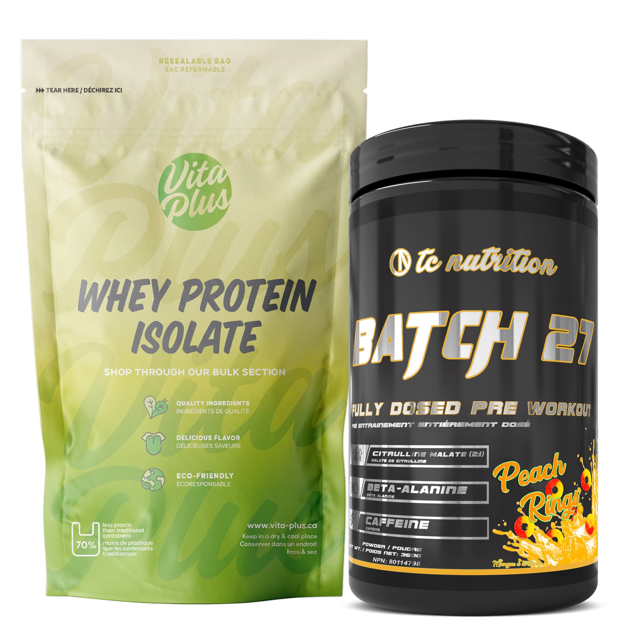 [COMBO] Whey Protein Isolate (5lb) + Batch 27 (40 Servs) – Vita Plus Canada